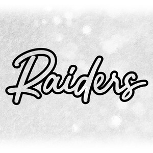 Sports Clipart: Script Cursive Style "raiders" Team Mascot Name Cutout ...