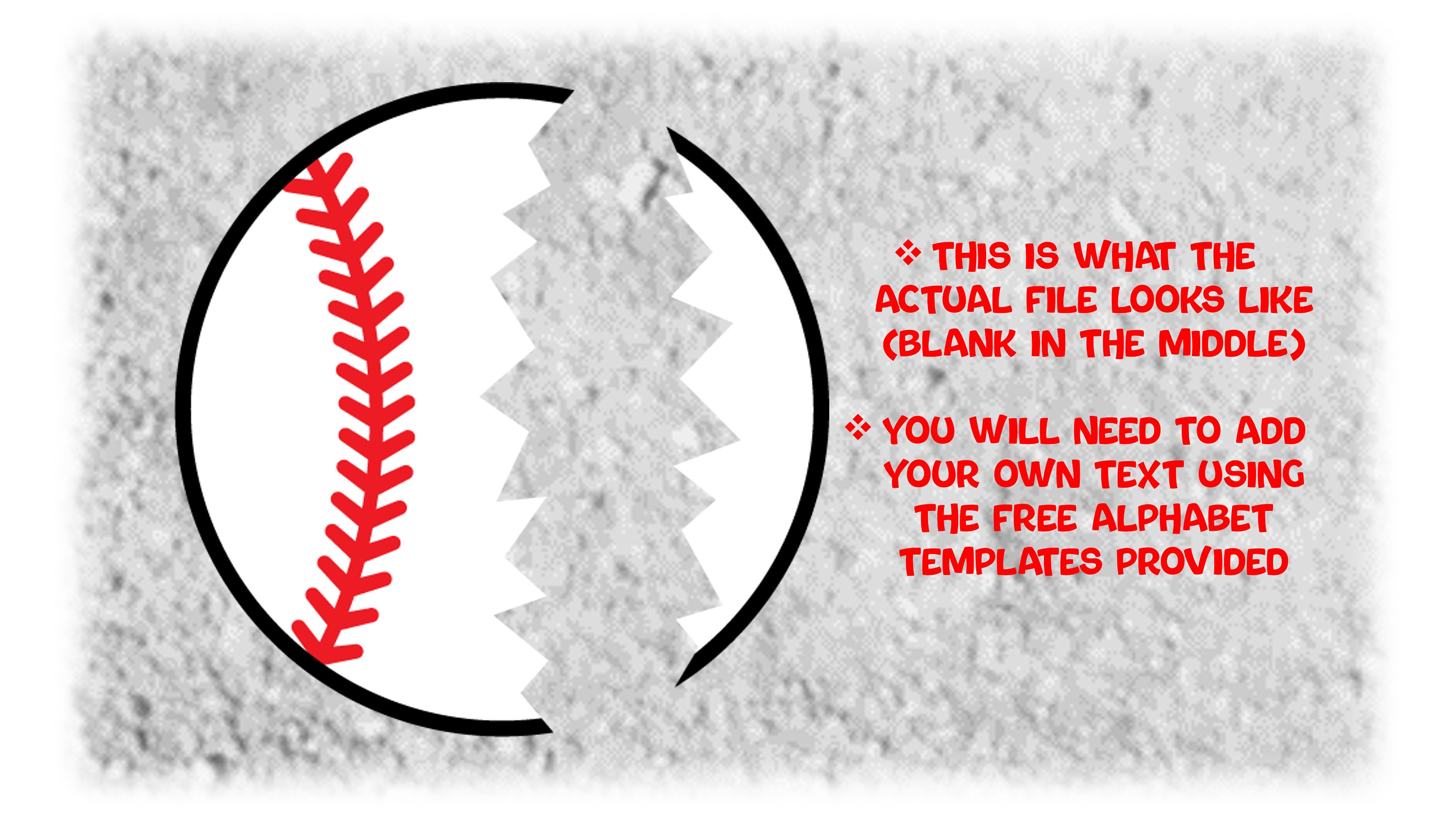 Sports Clipart: Black Red White Baseball W/cracked Open Name Frame ...