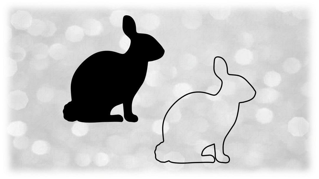 Animal Clipart: Black Rabbit / Bunny / Hare Silhouette in Solid and ...
