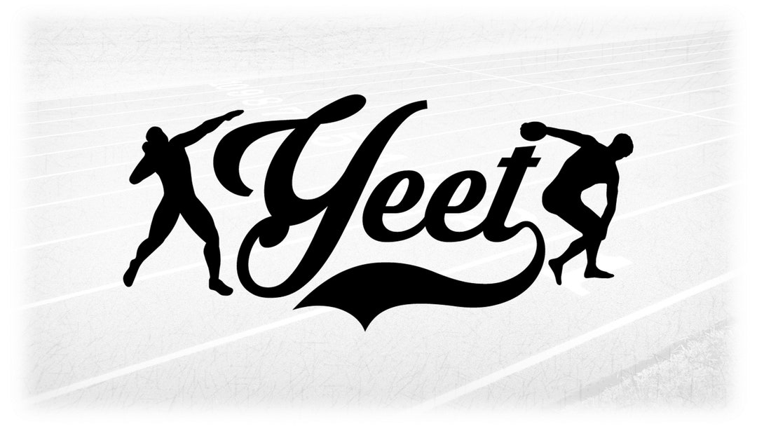 Sports Clipart: Black Word yeet in Baseball Style With Male Track ...