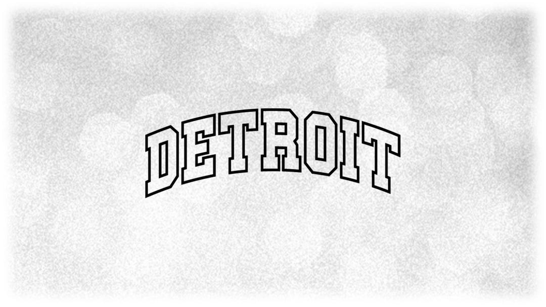 Geography Clipart: Black Outlined Arched Word "detroit" for City in ...