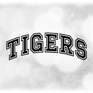 Sports Clipart: Black Bold Arched College Varsity Block Outline Style ...