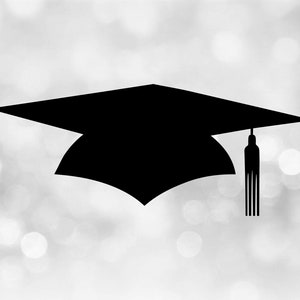 Educational Clipart: Black Simple Graduation Mortarboard Cap and Tassel ...
