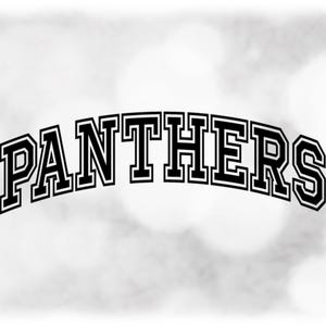 Sports Clipart: Black Bold Arched College Varsity Block Outline Style ...