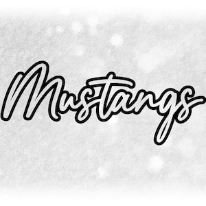 Sports Clipart: Script Cursive Style "mustangs" Team Mascot Name Cutout ...