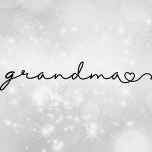 Family Clipart: Black Word "grandma" in Script Type With Curly End Tail ...