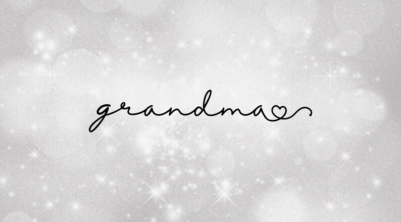 Family Clipart: Black Word "grandma" in Script Type With Curly End Tail ...