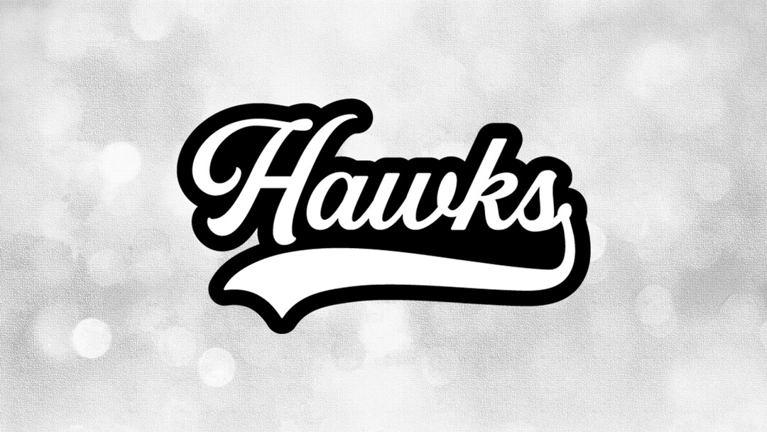 Sports Clipart: White "hawks" Team Name in Fancy Lettering W/ Baseball ...