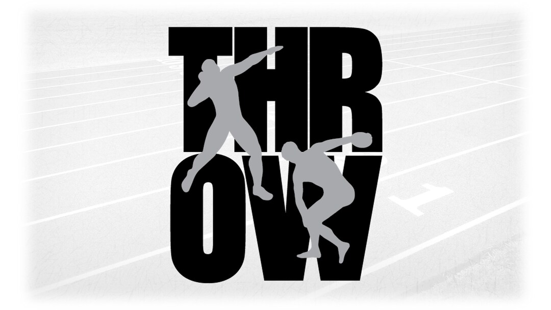 Sports Clipart: Black Track & Field Word throw With Gray Male Discus ...