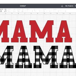 Family Clipart: Capitalized Block Word mama in Black Buffalo Plaid ...
