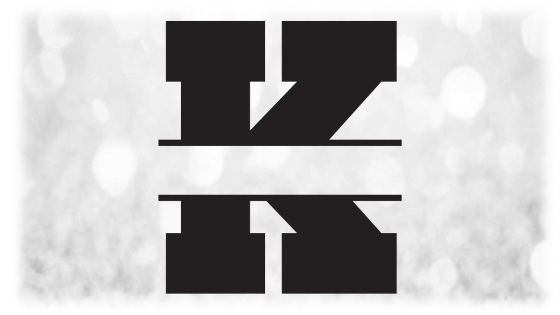 Word Clipart: Single Capital Letter "k" Initial or Monogram in Black ...