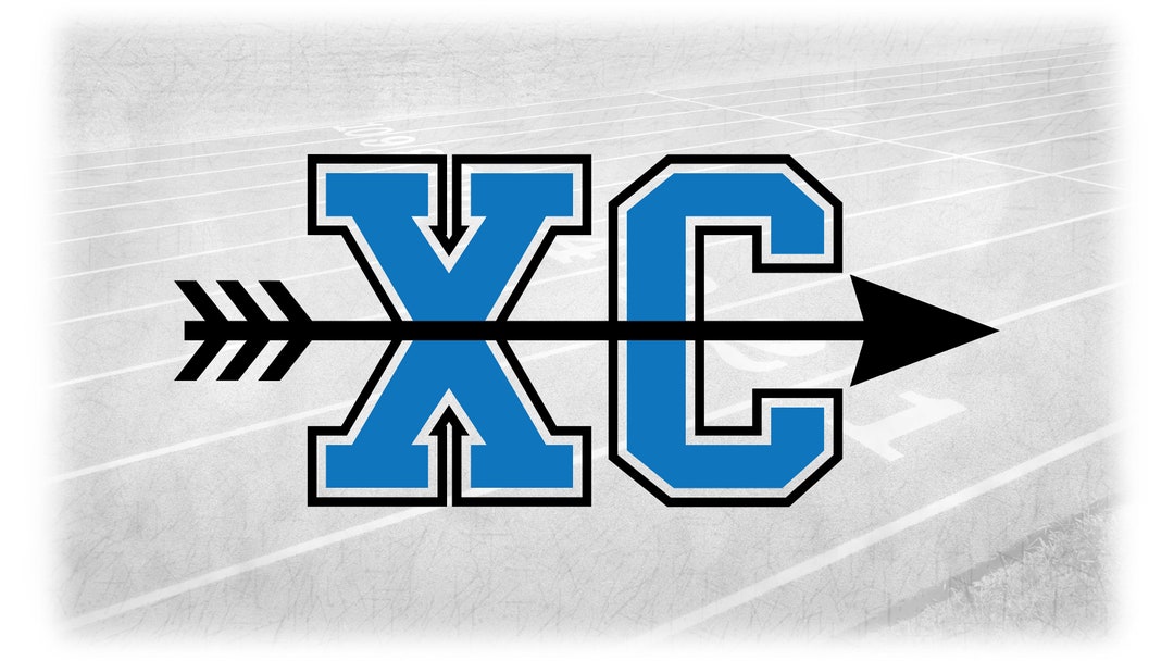 Sports Clipart: Layered Black on Blue Bold Block Letters "xc" for Cross ...