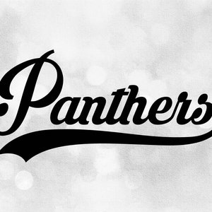 Sports Clipart: panthers Team Name in Fancy Script Type Lettering With ...