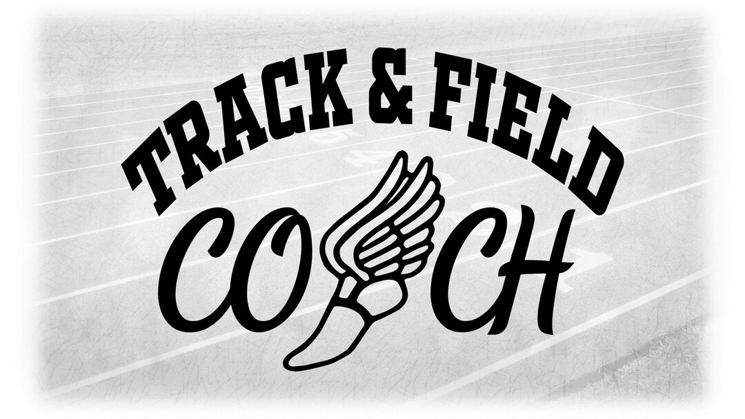 Sports Clipart: Arched Black Block Words "track & Field" and Fancy ...