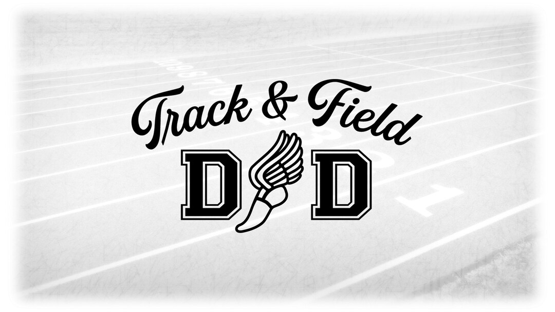 Sports Clipart: Arched Words track & Field in Script W/ Word dad in ...