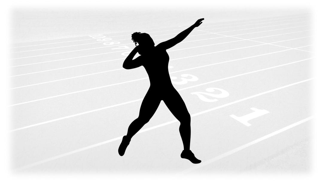Sports Clipart: Black Silhouette Female or Girl Shot Put Thrower With ...