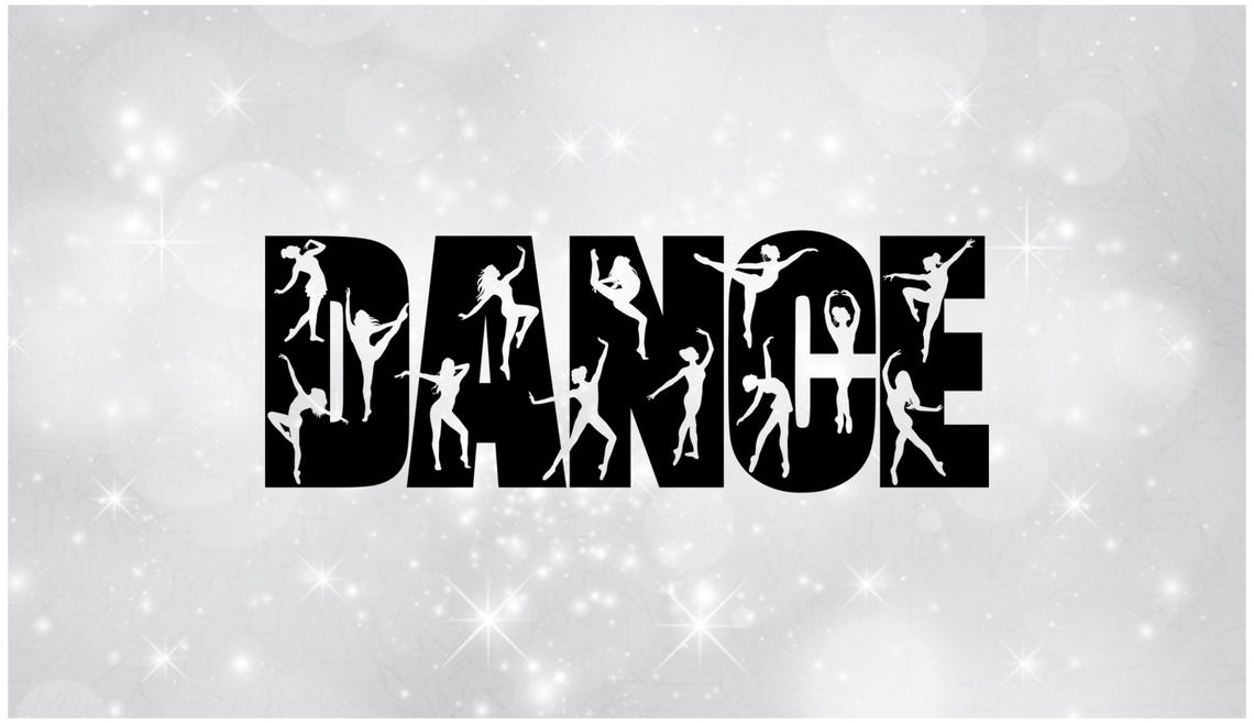 Sports Clipart: Black Bold Word "dance" With Many Different Dancer ...