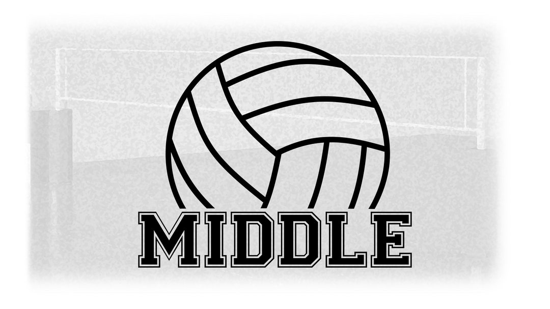 Sports Clipart: Black Half Volleyball Silhouette Outline With Word ...