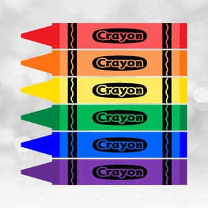 Education Clipart: Horizontal Stack of crayons in Red, Orange, Yellow ...