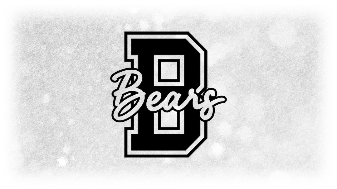 Sports Clipart: Black Script "bears" Team Name Cutout of Large Varsity ...