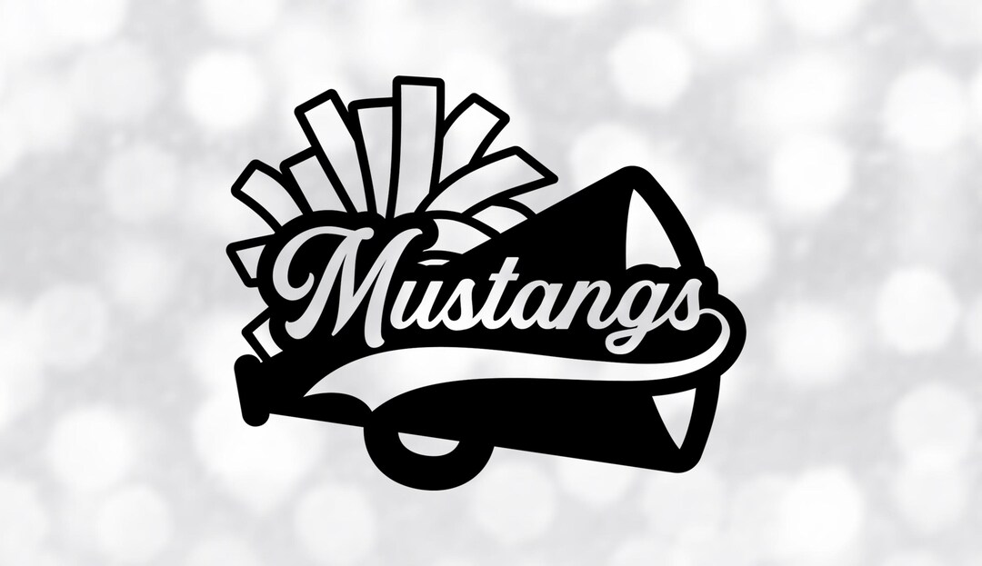Sports Clipart: Black Cheerleader Megaphone With Pom Pom Outline With ...