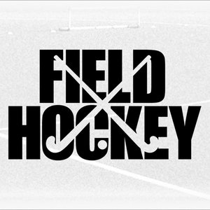 Sports Clipart: Black Words Field Hockey With Cutout of Crossed Sticks ...