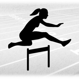 Sports Clipart: Black Silhouette of Track & Field Female / Woman ...