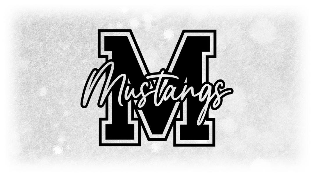 Sports Clipart: Black Script "mustangs" Team Name Cutout of Large ...