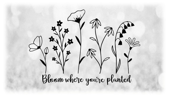Flower/nature Clipart: Words bloom Where Your'e - Etsy