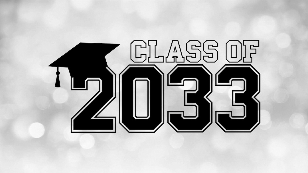 Educational Clipart: Class of 2033 in Bold Black College Style Letters ...