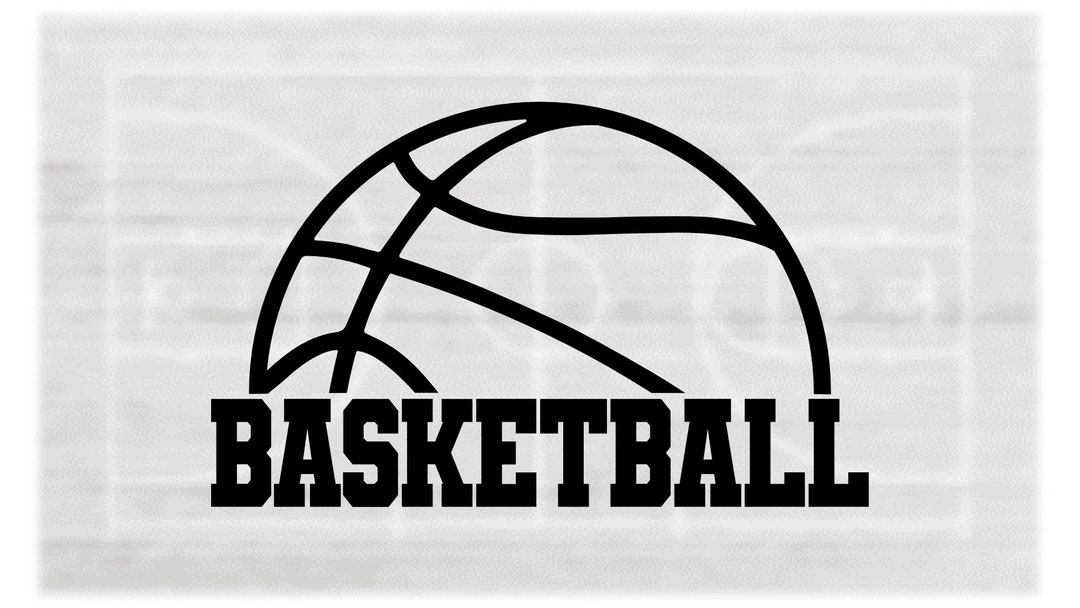 Sports Clipart: Large Black Half Basketball Shape Above Bold - Etsy