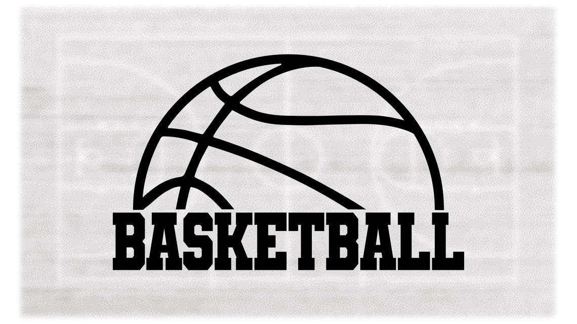 Sports Clipart: Large Black Half Basketball Shape Above Bold | Etsy