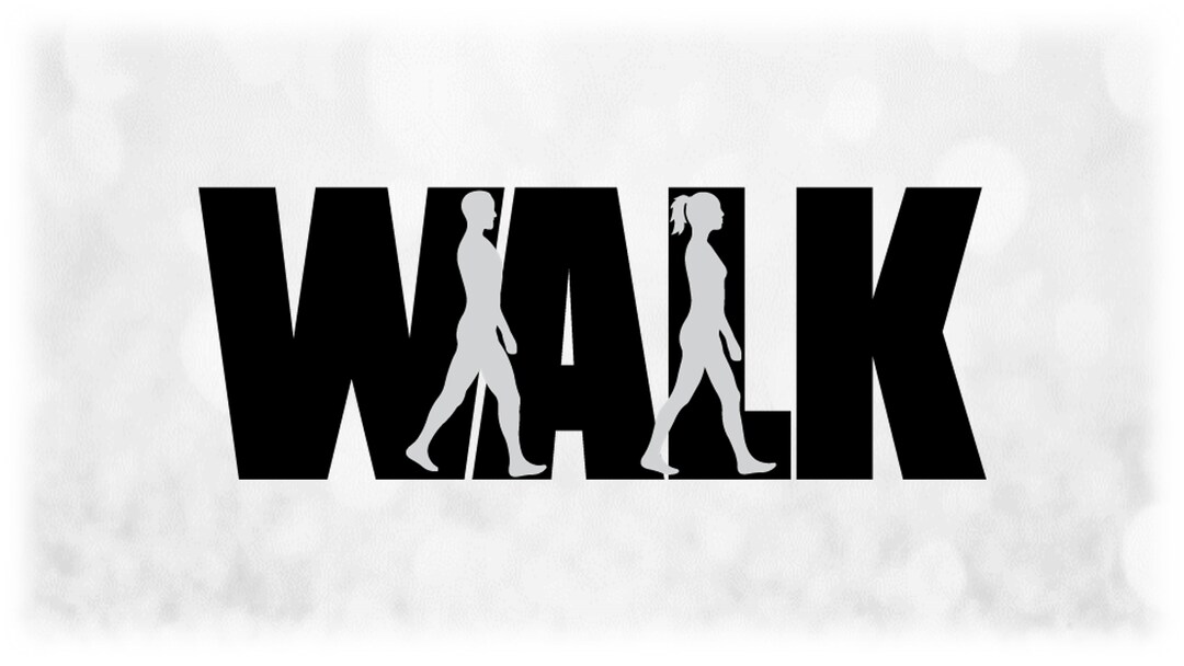 Sports Clipart: Black Word "walk" With Gray Overlay Silhouette of Male ...