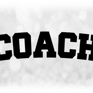 Sports Clipart: Black Arched Word coach in Bold Collegiate Type Letters ...