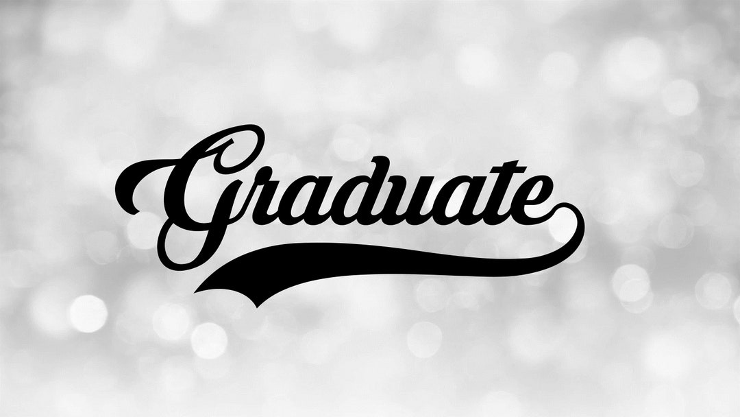 Inspirational Clipart: Black Word "graduate" in Fancy Script Lettering ...