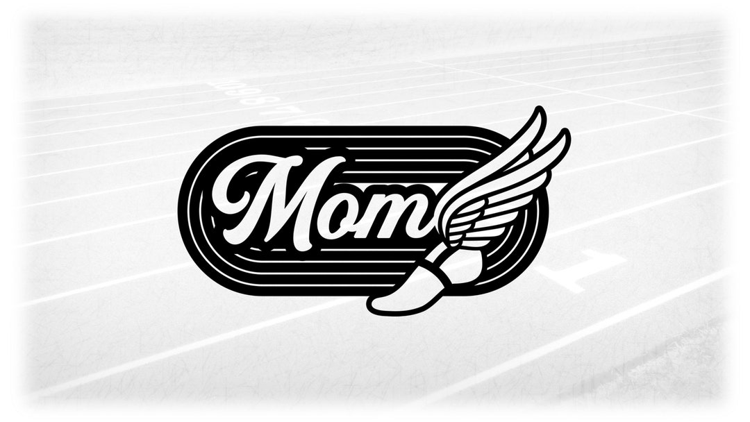 Sports Clipart: Bold Block Track & Field Lanes With Script Word mom and ...