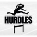 Sports Clipart: Word "hurdles" Inside Black Silhouette of Track & Field ...