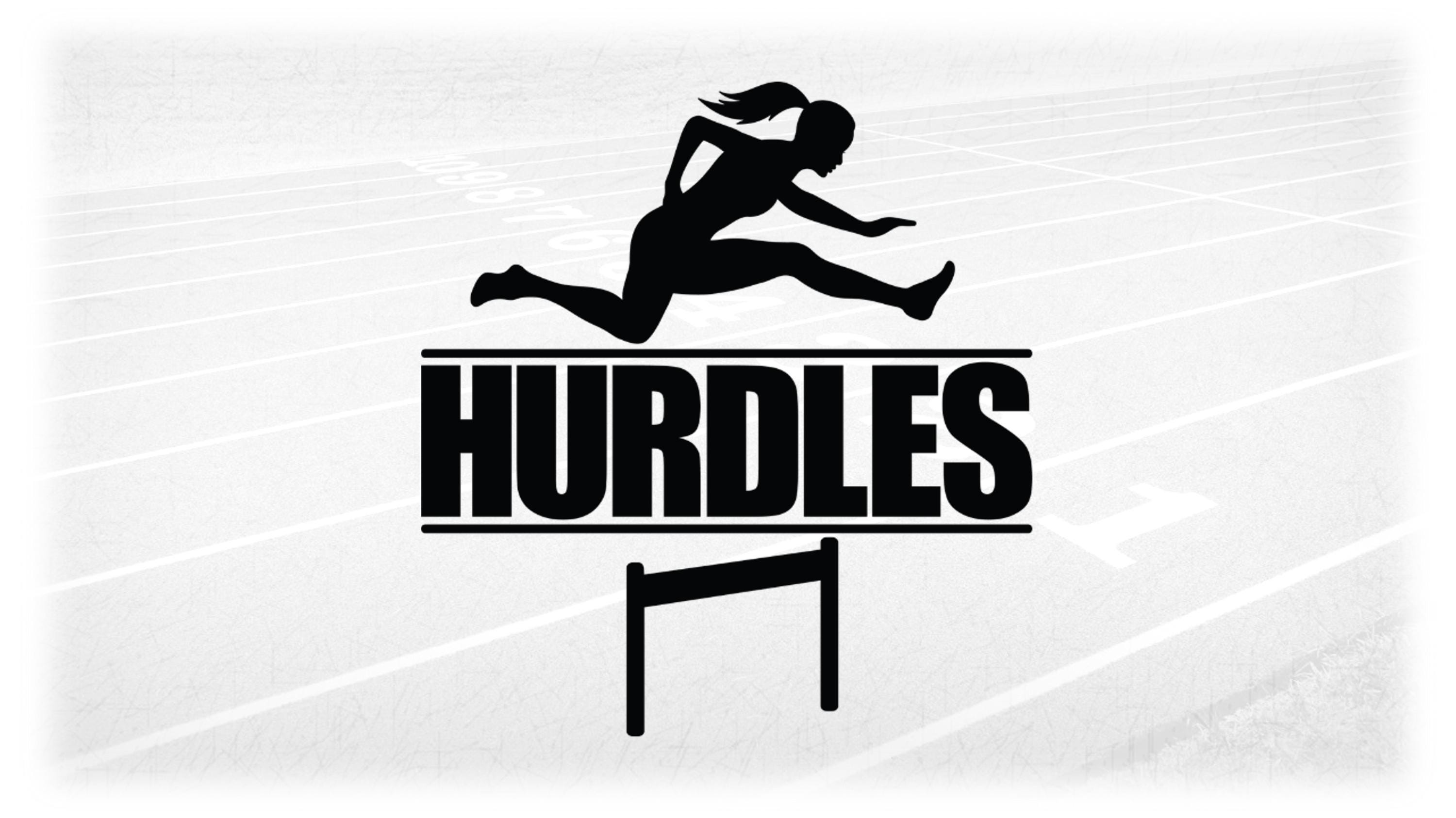 Sports Clipart: Word "hurdles" Inside Black Silhouette of Track & Field ...
