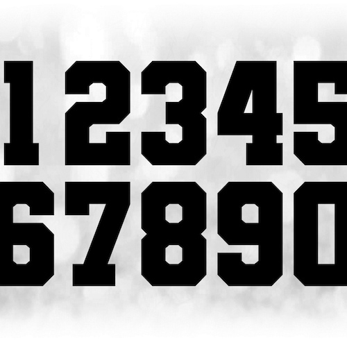 Sports Clipart: Jersey Number Templates Grouped on ONE Single - Etsy
