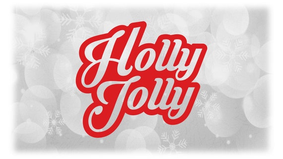 Holiday Clipart: Words holly Jolly Cut Out of Red - Etsy