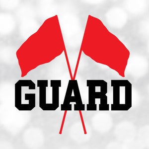 Sports Clipart: Red Crossed Color Guard / Marching Band Flags With ...
