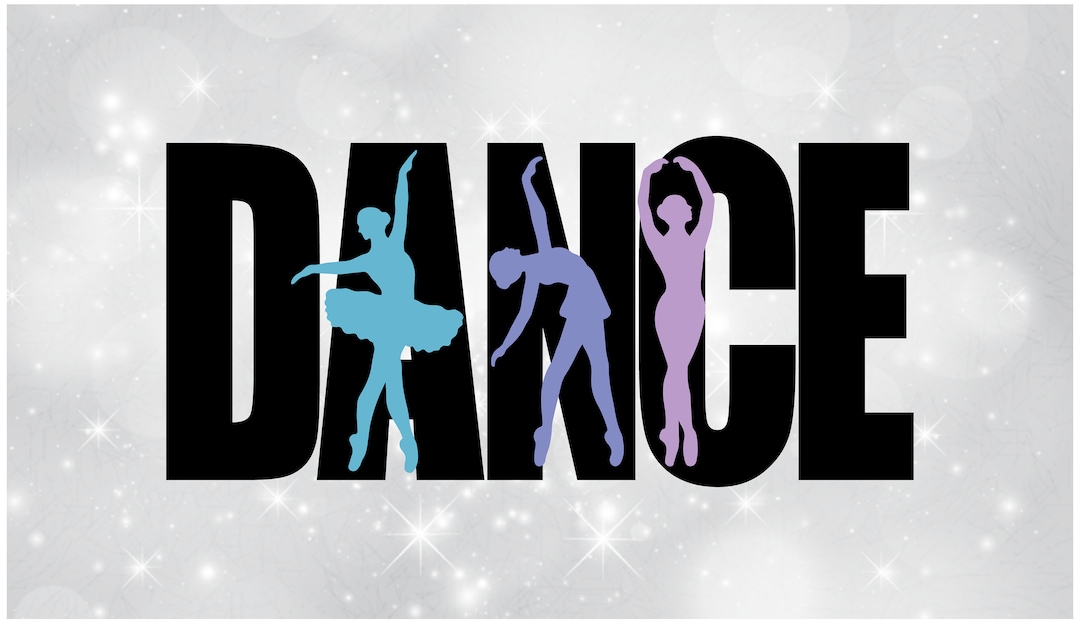 Sports Clipart: Black Bold Word "dance" W/ Three Different Dancer ...