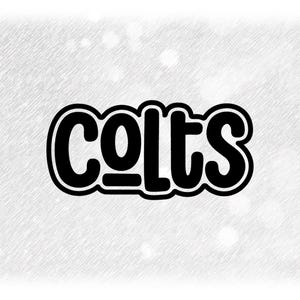 Sports Clipart: Black Team Mascot Name "colts" in Fun Tubular ...