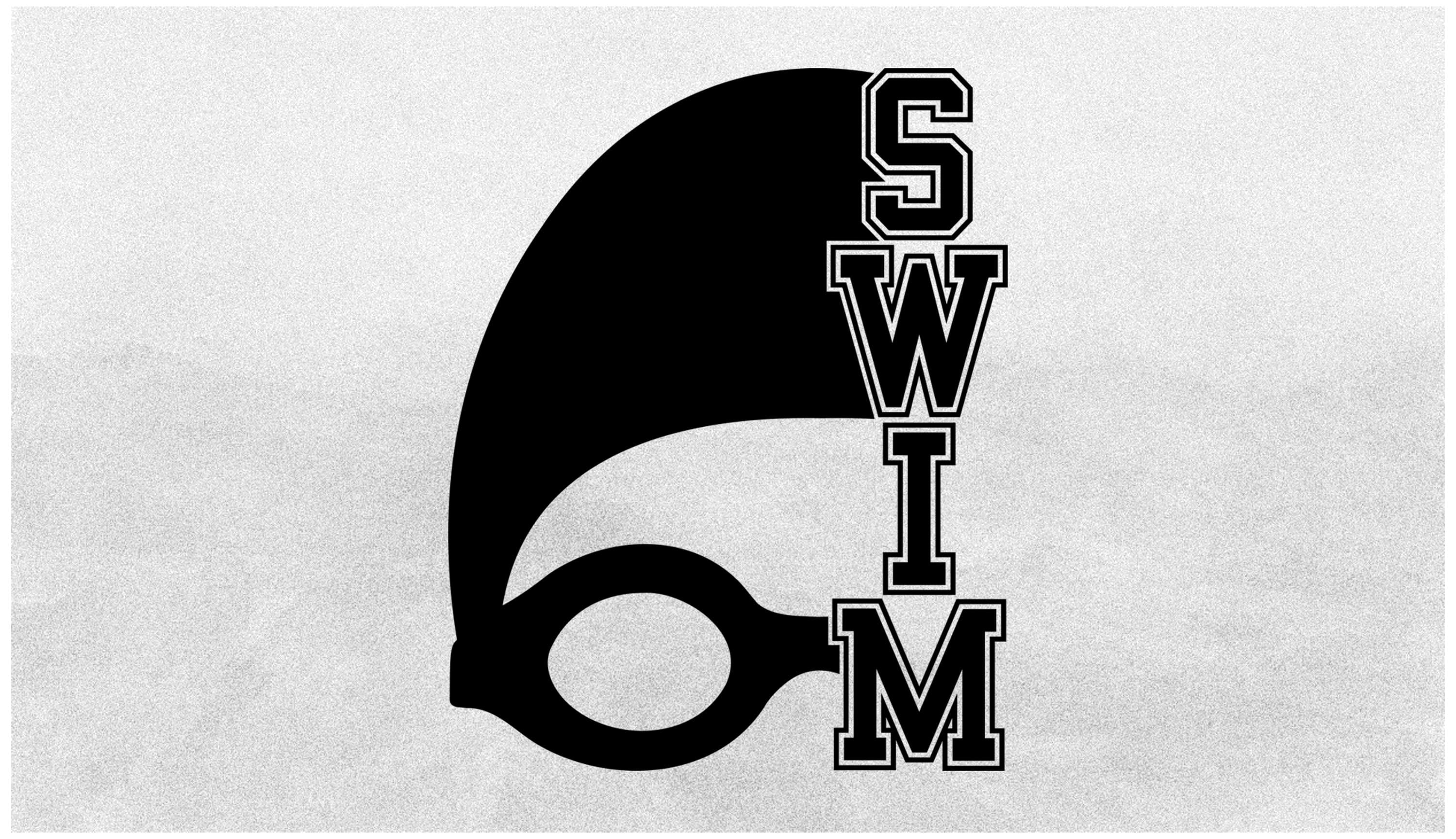 Sports Clipart: Black Half Swim Cap and Goggles With Word "swim" in ...