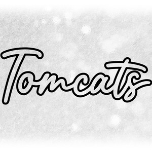 Sports Clipart: Script Cursive Style "tomcats" Team Mascot Name Cutout ...