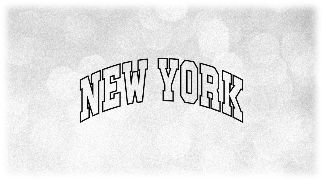 Geography Clipart: Black Outline Arched Word "new York" for City in New ...