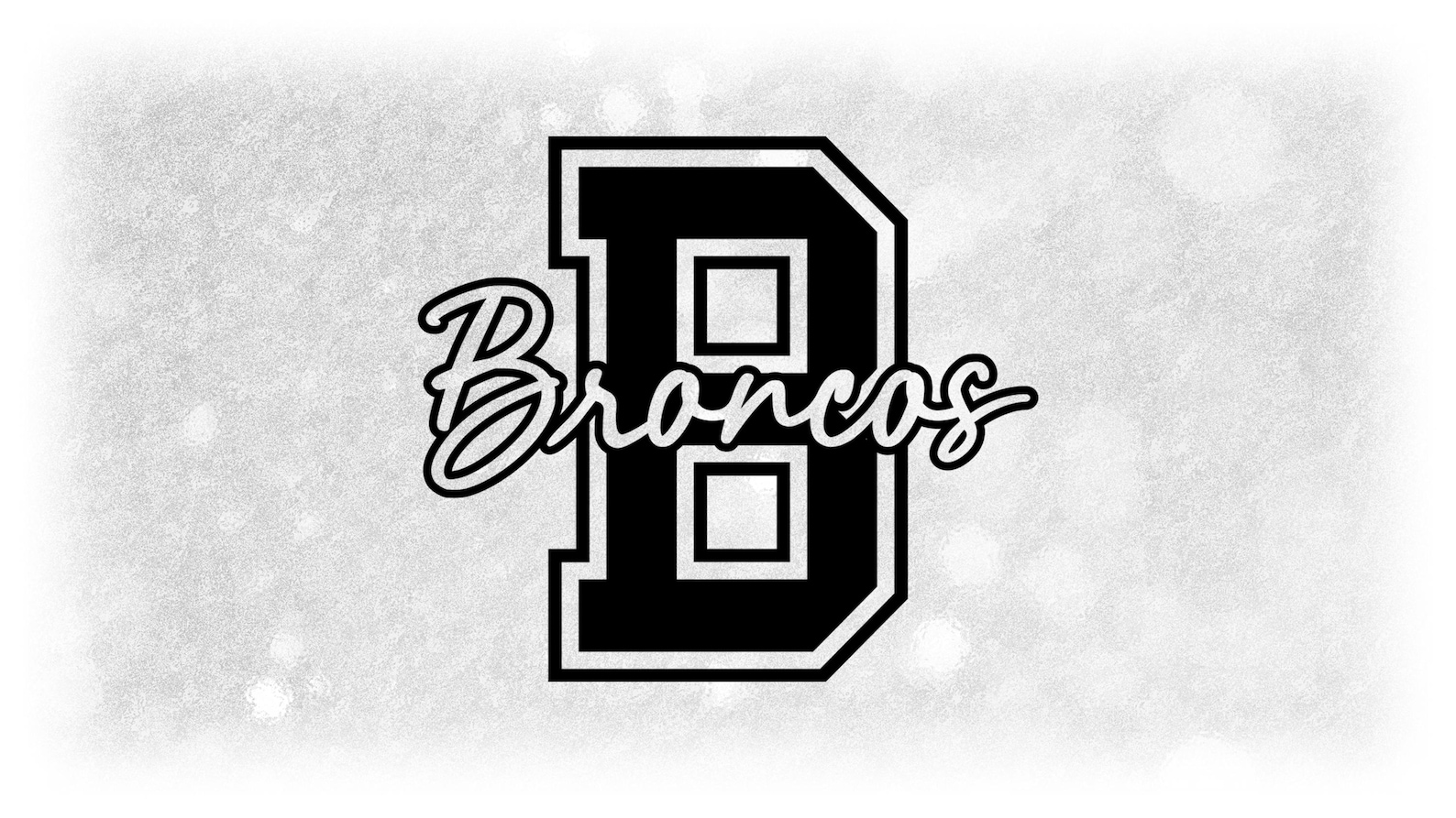 Sports Clipart: Black Script "broncos" Team Name Cutout of Large ...