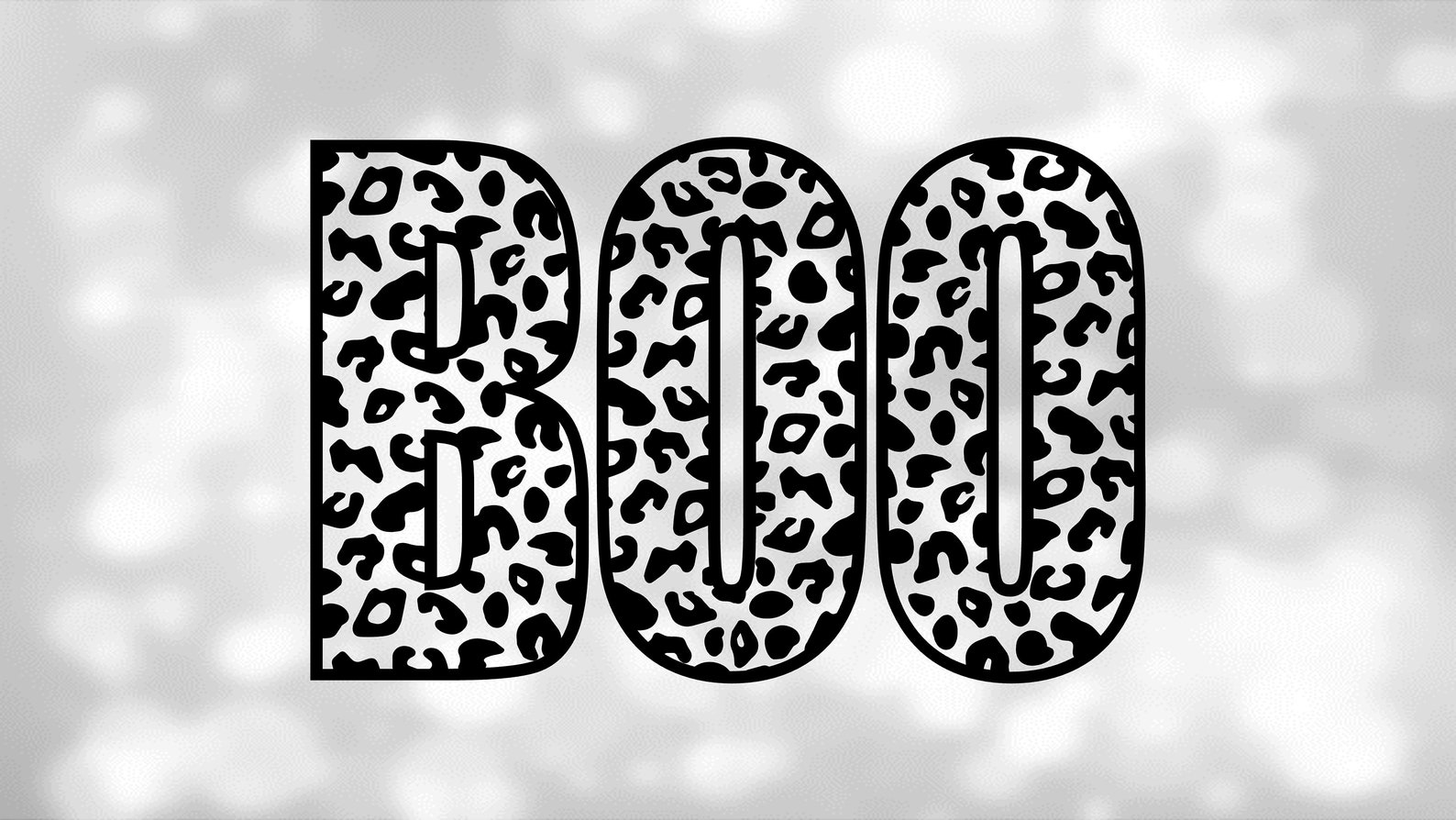 Holiday Clipart: Halloween Word "boo" in Bold Black Font With Leopard ...