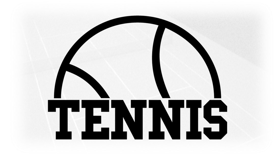 Sports Clipart: Half Tennis Ball Outline With Word "tennis" in Bold ...