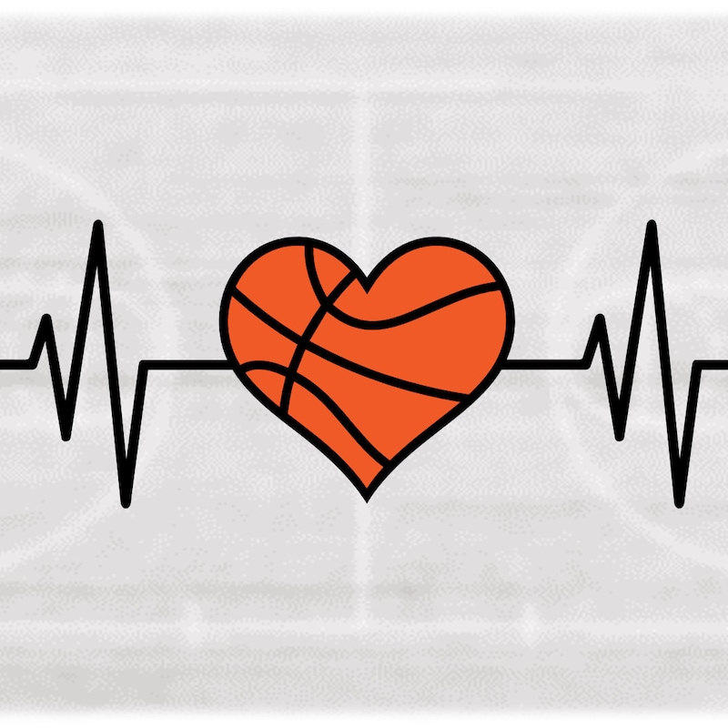 Basketball Heartbeat Svg - Etsy